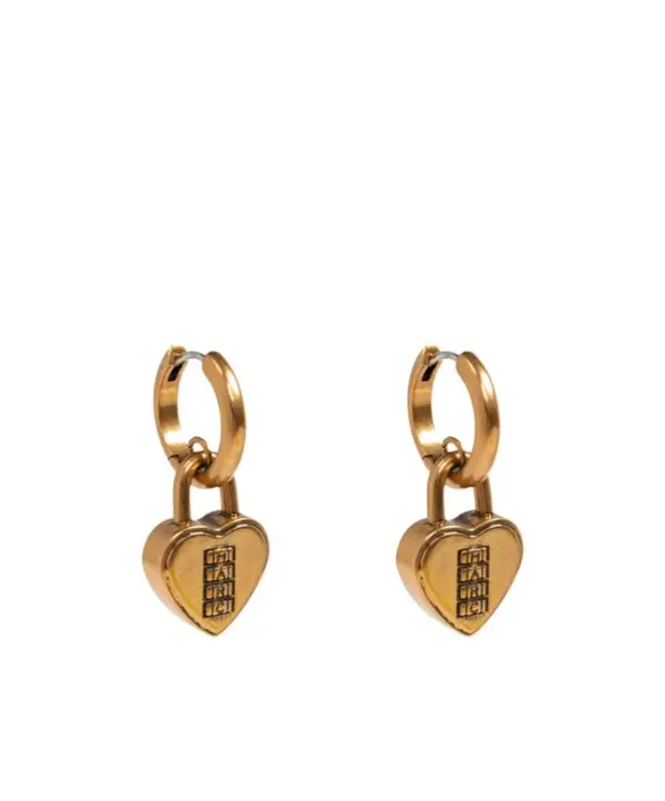 Marc Jacobs Heart Pendant Hoop Earrings - Gold