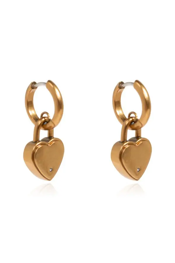Marc Jacobs Heart Pendant Hoop Earrings