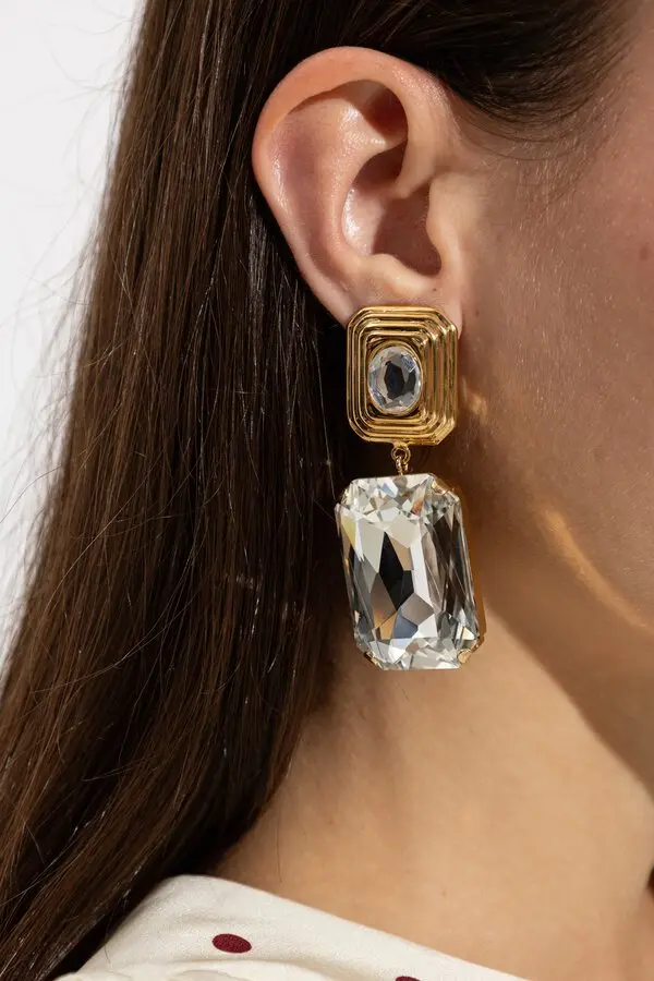Alessandra Rich Embellished Clip-on Earrings