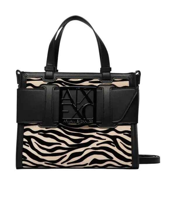 Armani Exchange Animal-print Logo-plaque Tote Bag