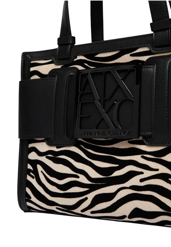 Armani Exchange Animal-print Logo-plaque Tote Bag