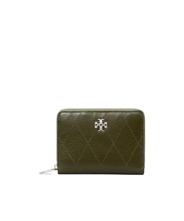 Tory Burch Small Charlie Quilted Zip-around Wallet - Dark Olive