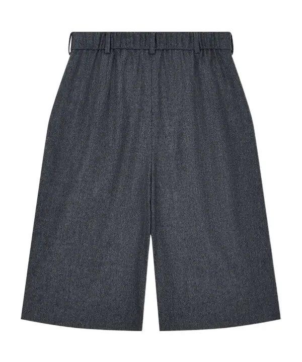 Emporio Armani Wool Flannel Pleated Bermuda Shorts