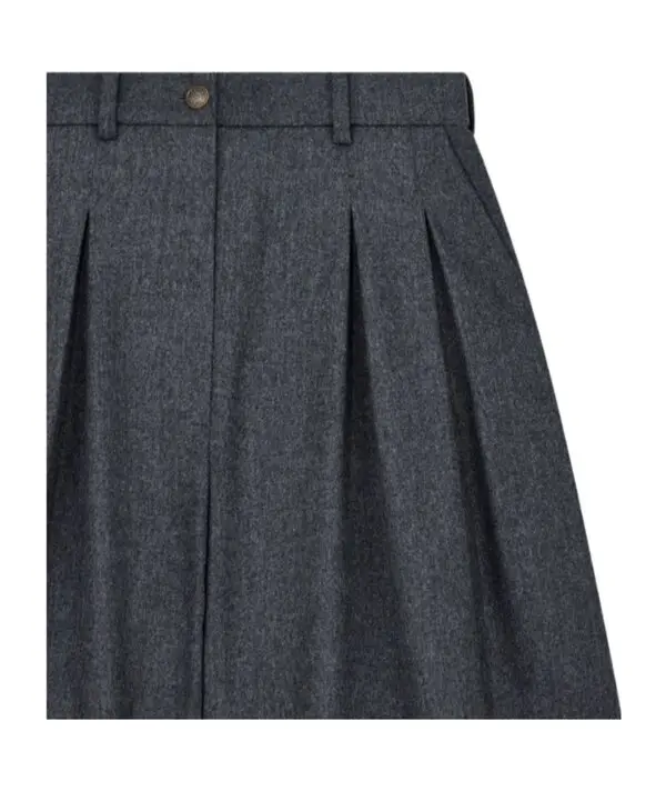 Emporio Armani Wool Flannel Pleated Bermuda Shorts