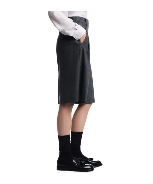 Emporio Armani Wool Flannel Pleated Bermuda Shorts