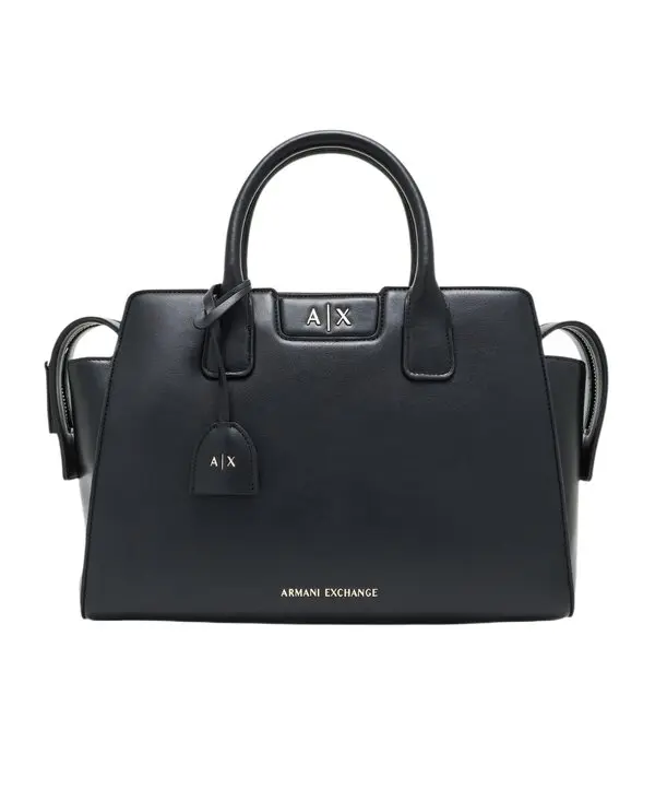Armani Exchange Coated Fabric Tote Bag With Metal Hardware
