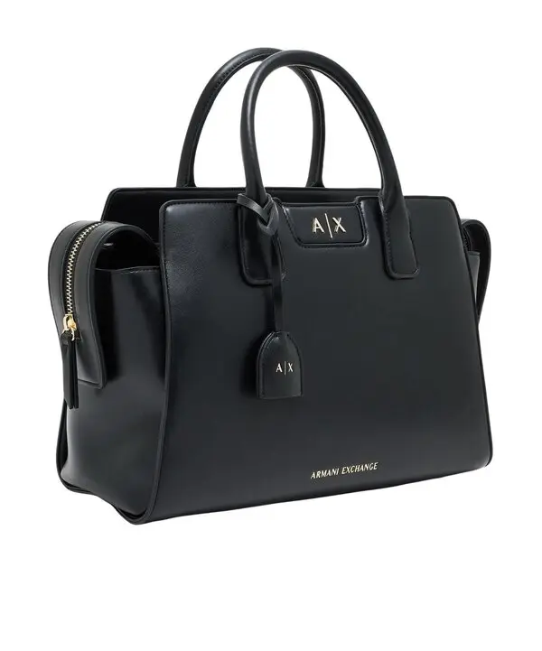 Armani Exchange Coated Fabric Tote Bag With Metal Hardware