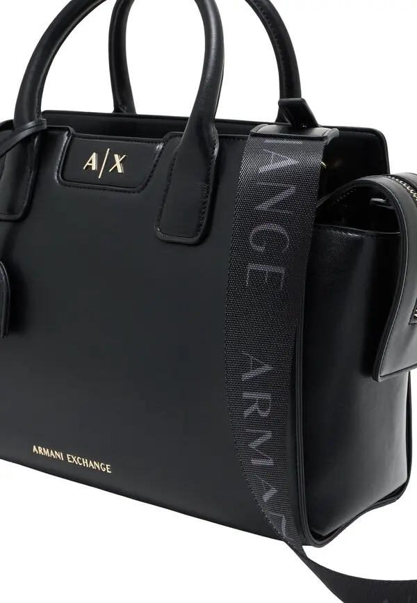 Armani Exchange Coated Fabric Tote Bag With Metal Hardware