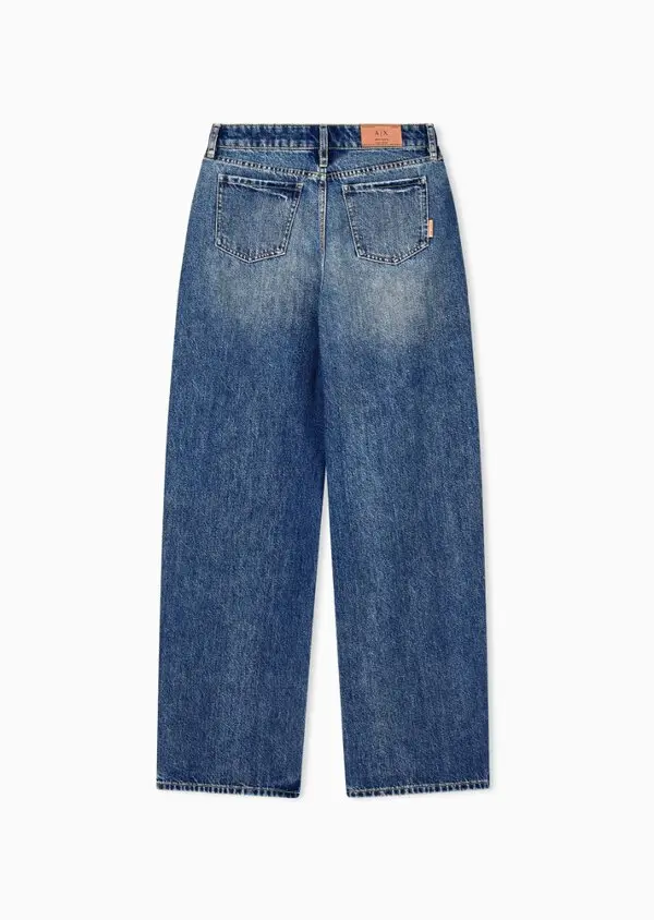 Armani Exchange Oversized Fit Rigid Cotton Denim Pants