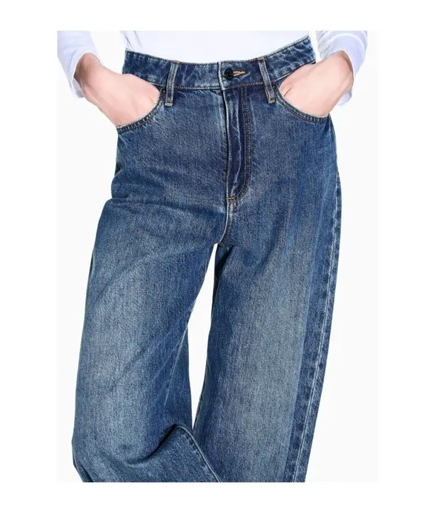Armani Exchange Oversized Fit Rigid Cotton Denim Pants