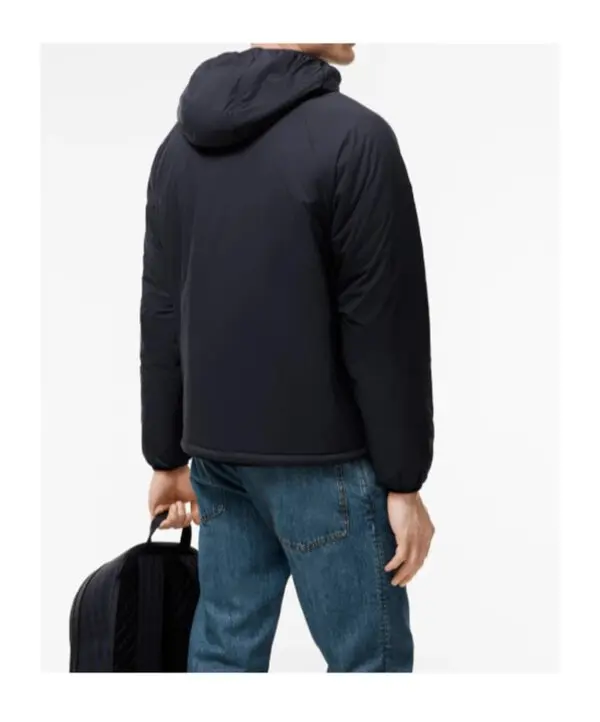 Burberry Logo Patch Hooded Jacket - Navy Blue