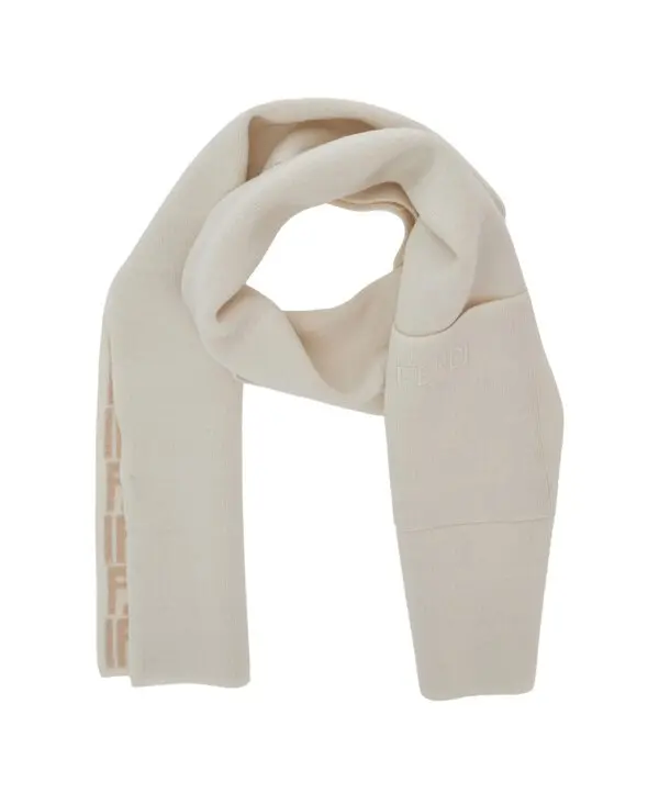 Fendi Ff Logo-pattern Scarf - White