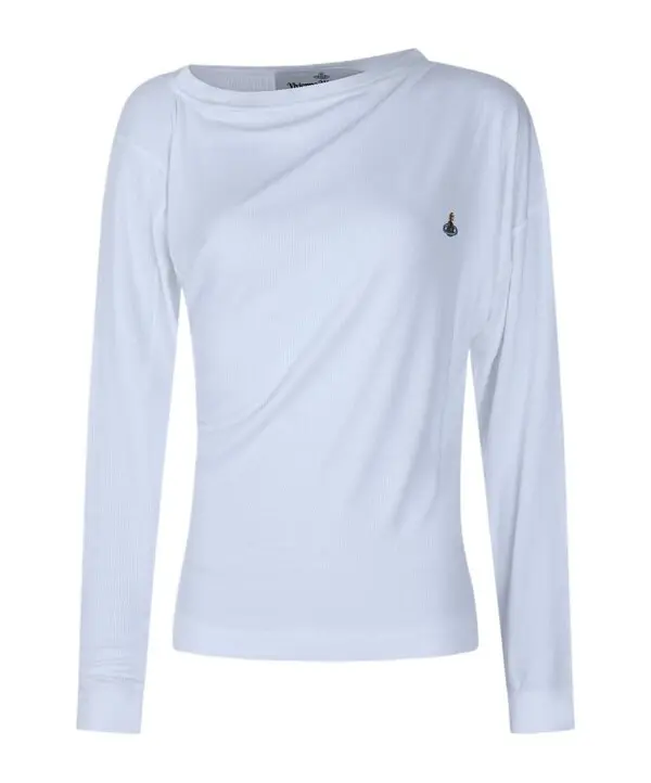VIVIENNE WESTWOOD Orb Logo Draped Long-sleeve Top