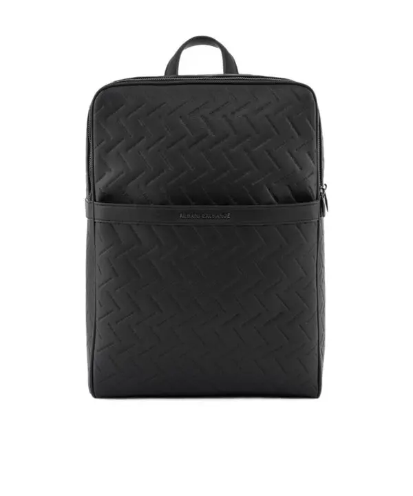 Armani Exchange Embossed-logo Grained-effect Backpack