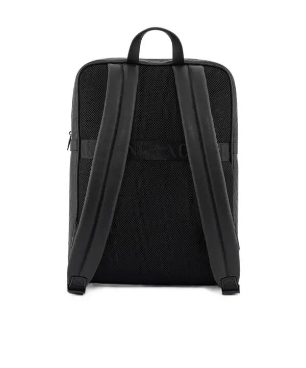 Armani Exchange Embossed-logo Grained-effect Backpack