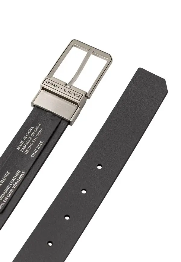Armani Exchange Reversible Tongue Belt With An Adjustable Fit