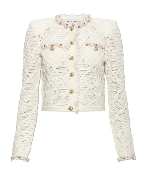 SELF-PORTRAIT Fringe Knit Cardigan