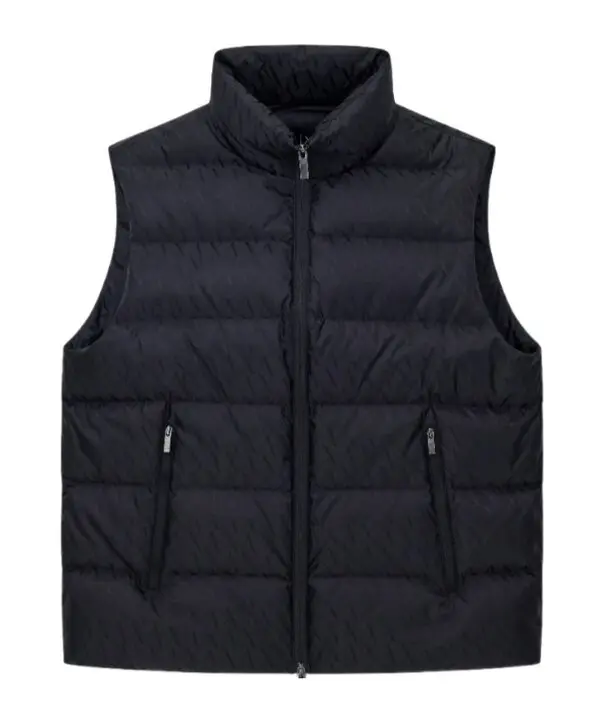 Armani Exchange Sleeveless Top In Padded Jacquard Nylon