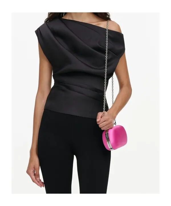SELF-PORTRAIT Taffeta Draped Top
