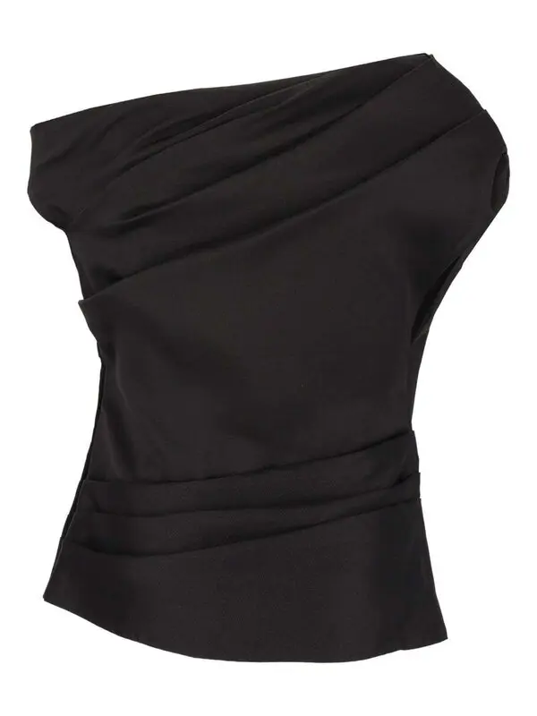 SELF-PORTRAIT Taffeta Draped Top