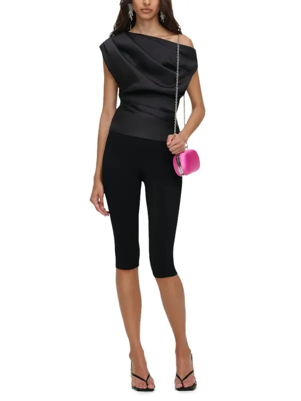 SELF-PORTRAIT Taffeta Draped Top