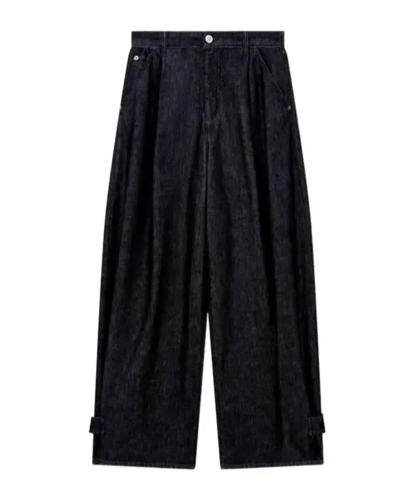Emporio Armani J6i Relaxed Fit Jeans In Rinse Denim With Pleats Signature Capsule - Blue