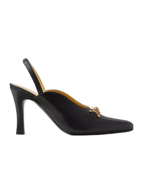 Versace Marisa Leather Slingbacks 90 Mm - Black