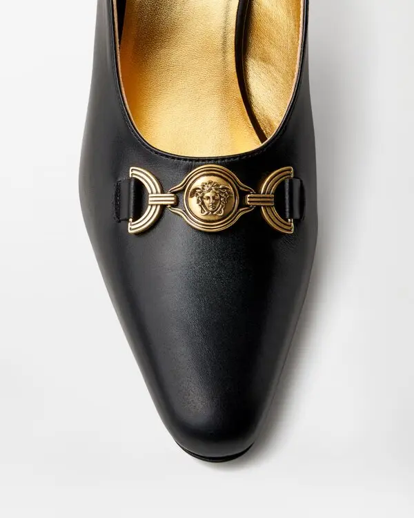 Versace Marisa Leather Slingbacks 90 Mm