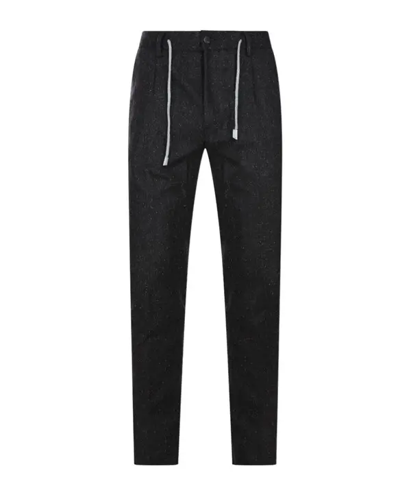 Eleventy Drawstring Slim Pants - Black