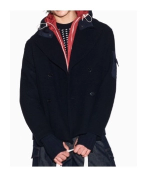 Armani Exchange Blouson Jacket In Virgin Wool Blend
