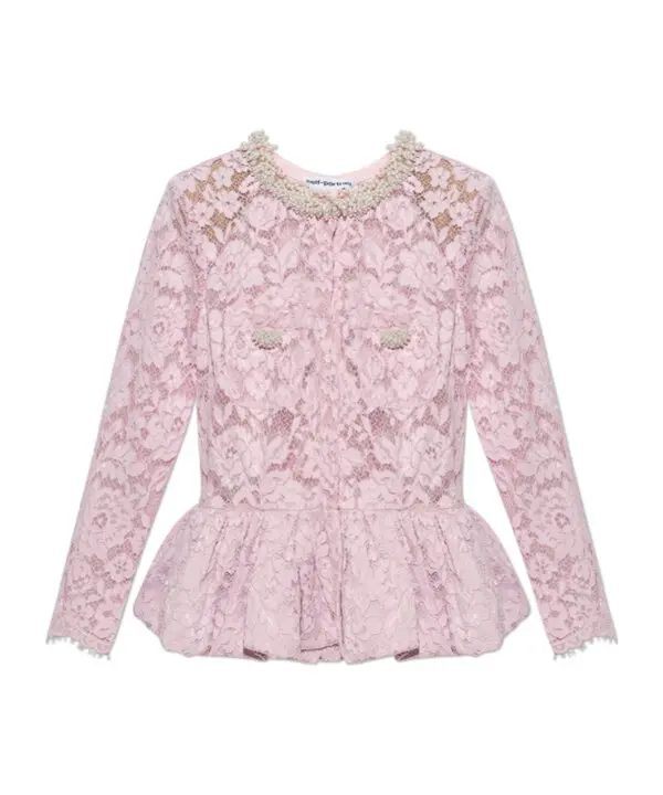 SELF-PORTRAIT Lace Peplum Top