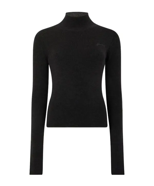 GANNI Fitted High-neck Knitted Sweater