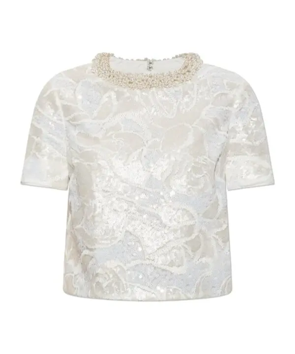 SELF-PORTRAIT Sequin Lace Top