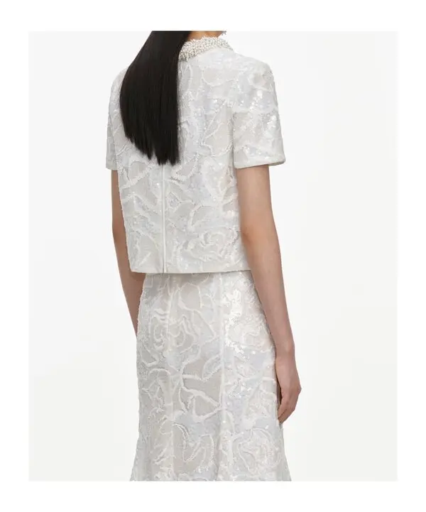 SELF-PORTRAIT Sequin Lace Top