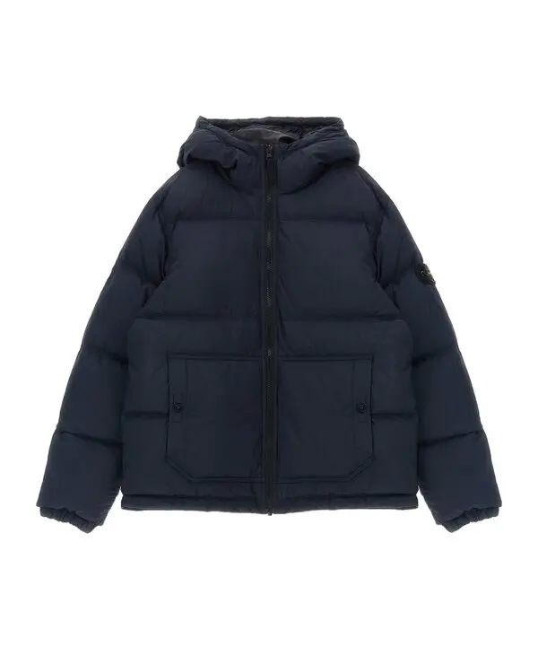 Stone Island Quilted Cotton Jacket With Logo Patch