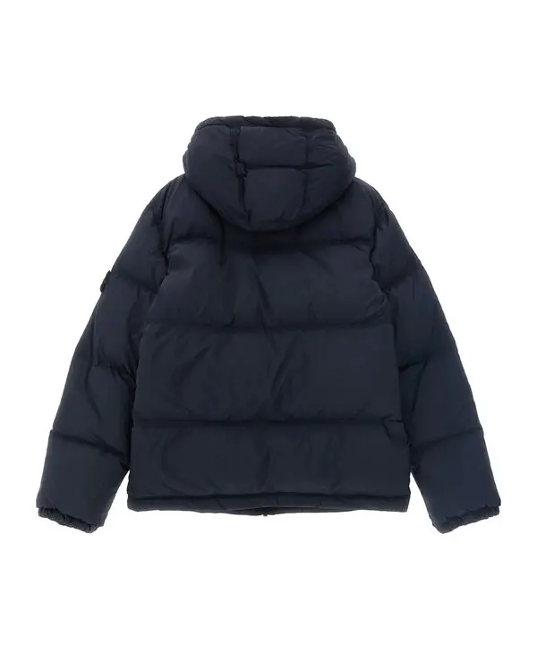 Stone Island Quilted Cotton Jacket With Logo Patch