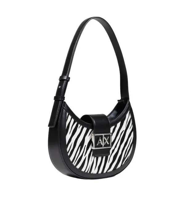Armani Exchange Hobo Shoulder Bag In Coated Fabric
