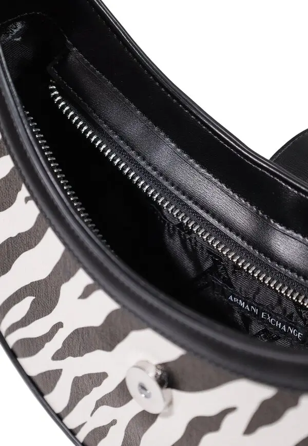 Armani Exchange Hobo Shoulder Bag In Coated Fabric