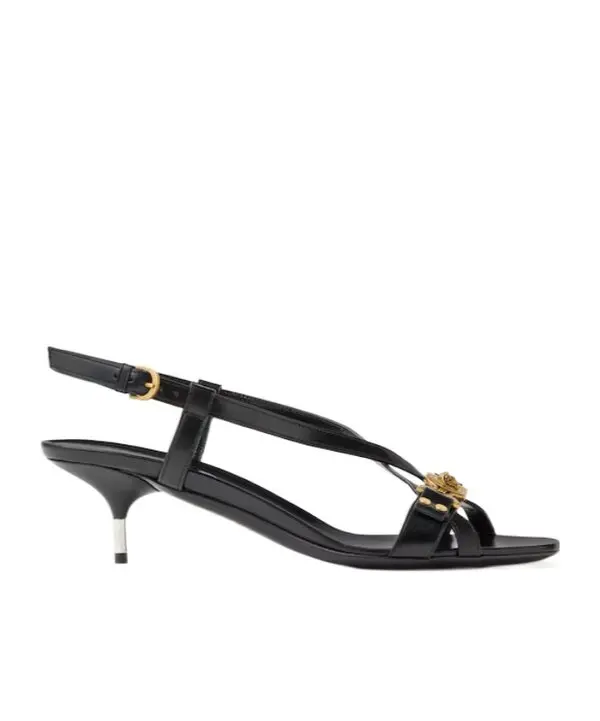 Versace Marisa Leather Sandals 50 Mm - Black
