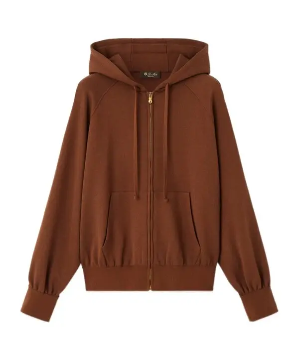 Loro Piana Viera Bomber Jacket With Drawstring Hood - Brown