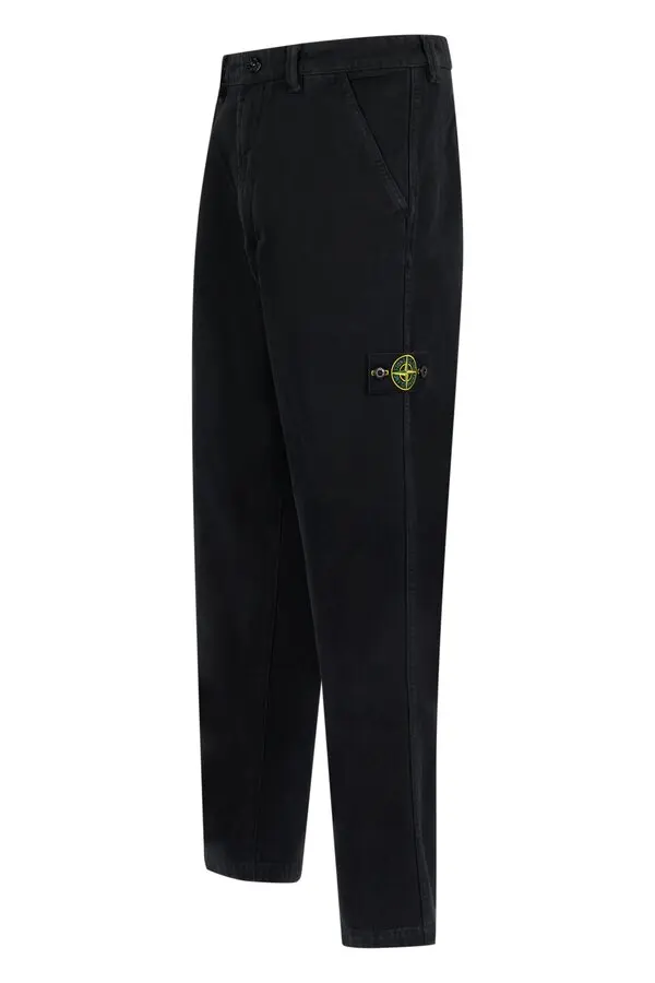 Stone Island Loose-fit Chino Trousers With Snap Pockets