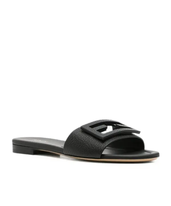Fendi Baguette Leather Slides