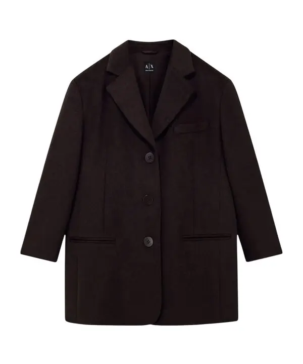 Armani Exchange Caban Coat In Wool Blend