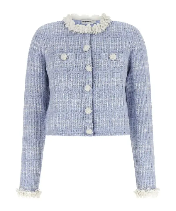 SELF-PORTRAIT Cropped Knitted Jacket