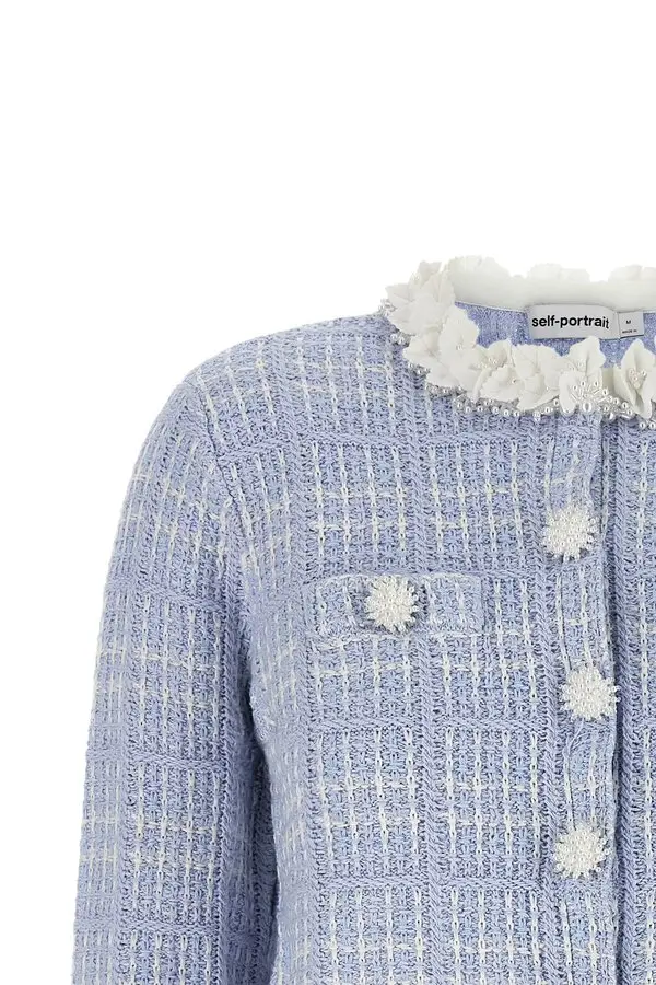 SELF-PORTRAIT Cropped Knitted Jacket