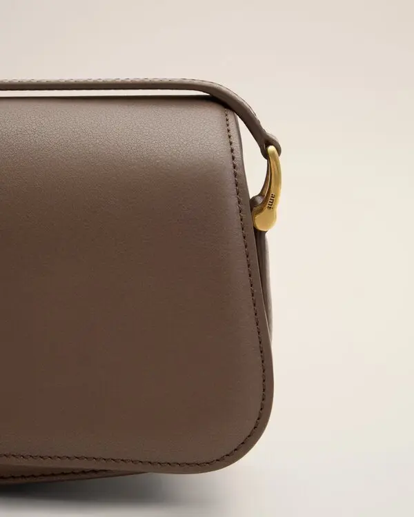 AMI Paris De Coeur Logo Detailed Crossbody Bag - Truffle