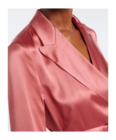 JOSEPH Archer Belted Silk Satin Jacket - Pink