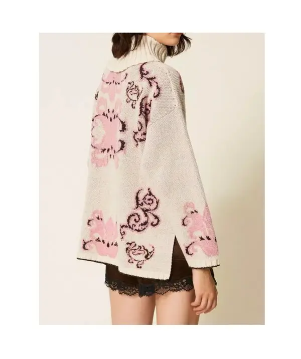 TWINSET Jacquard Wool-blend Knit Sweater