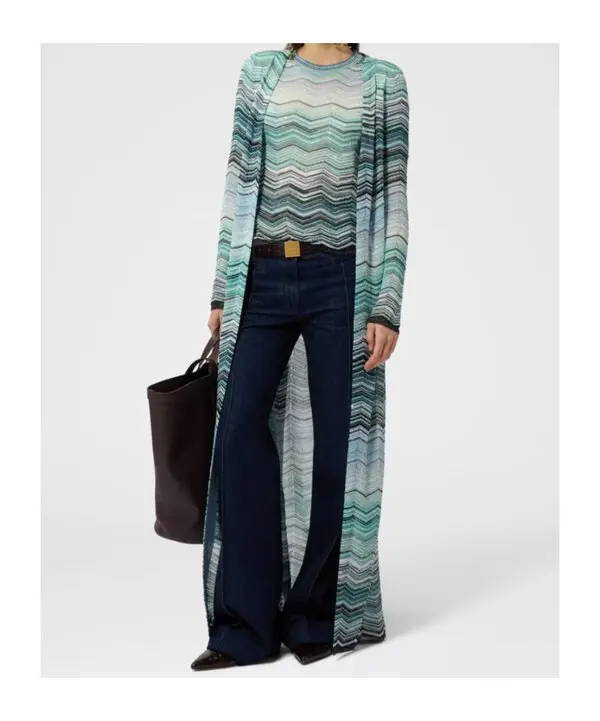 Missoni Long Chevron Open Cardigan
