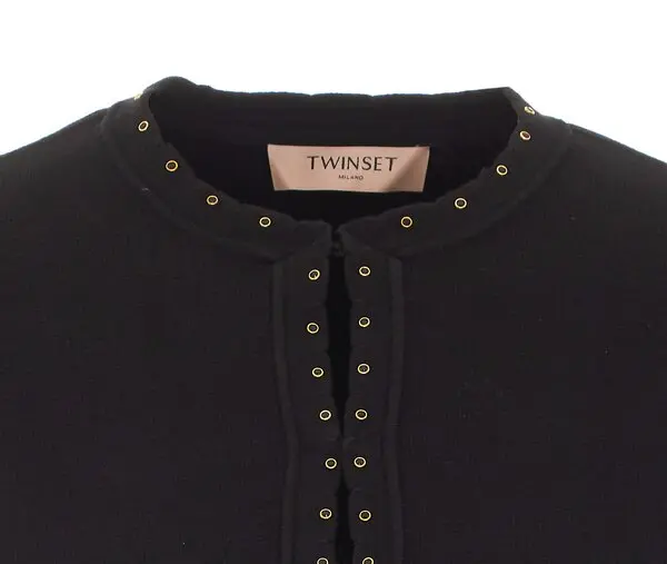 TWINSET Embellished Ribbed Knit Cardigan